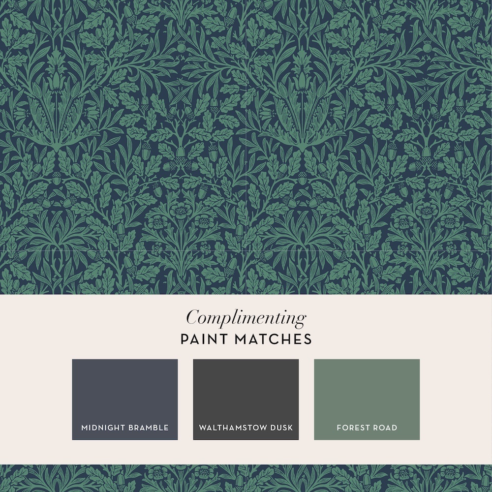Acorn Heritage Blue Wallpaper – William Morris at Home