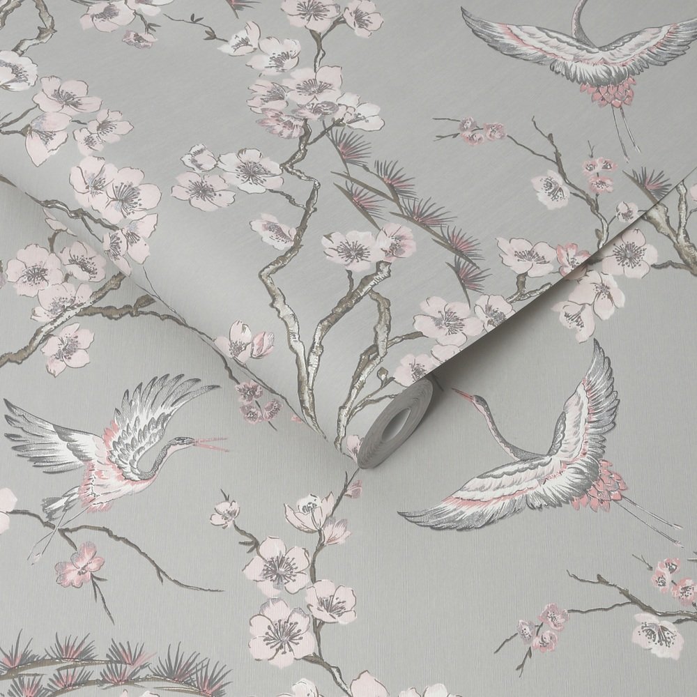 Sublime Japan Grey & Pink Wallpaper 105985