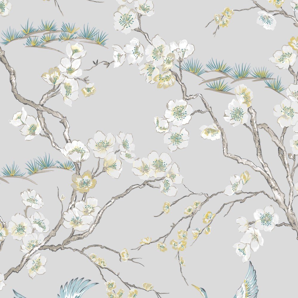 Sublime Japan Grey & Blue Wallpaper