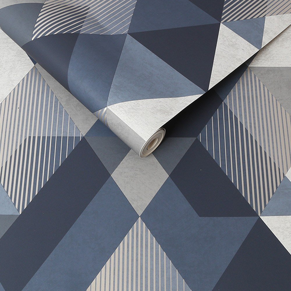 Sublime Decadence Diamond Navy Wallpaper