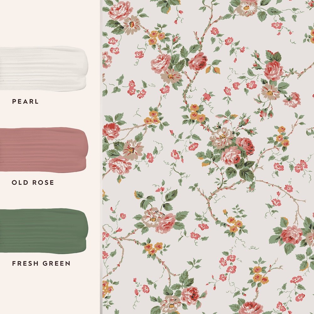 Laura Ashley Mountney Garden Antique Pink Wallpaper