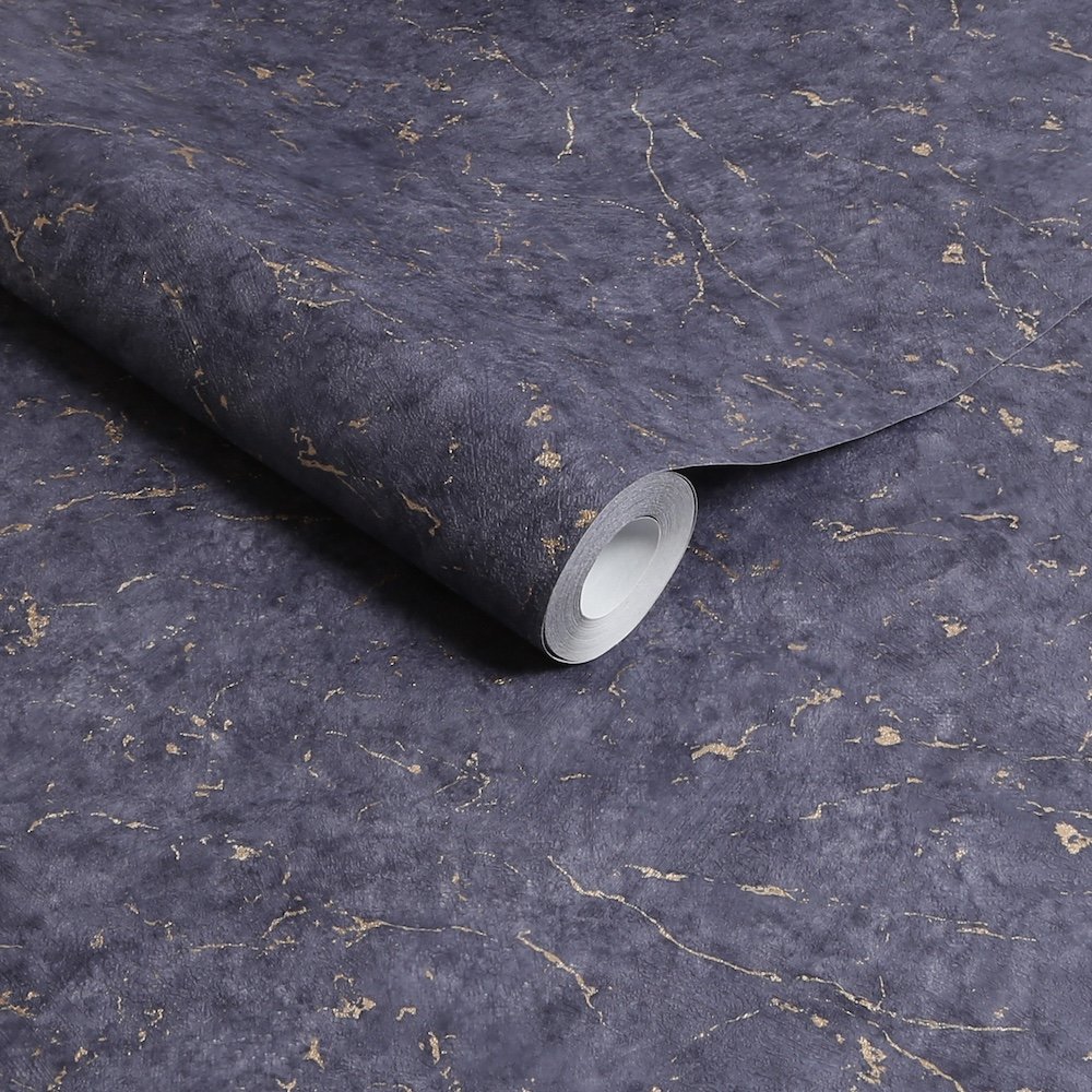 Gilded Plaster Navy Copper Wallpaper – Superfresco Easy