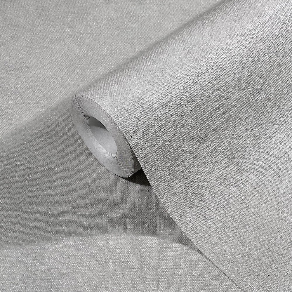 Galerie Flora Plain Silver & Grey Wallpaper