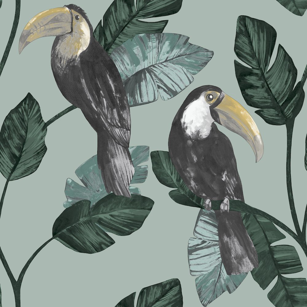 Allen Braithwaite Tiki Duck Egg Wallpaper 50371