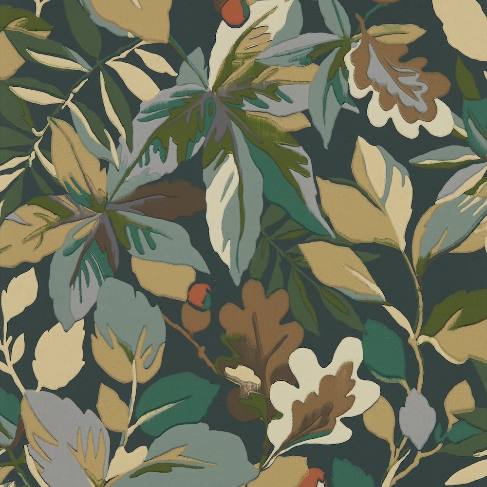 Sanderson Robin's Wood Forest Green / Sap Green Wallpaper