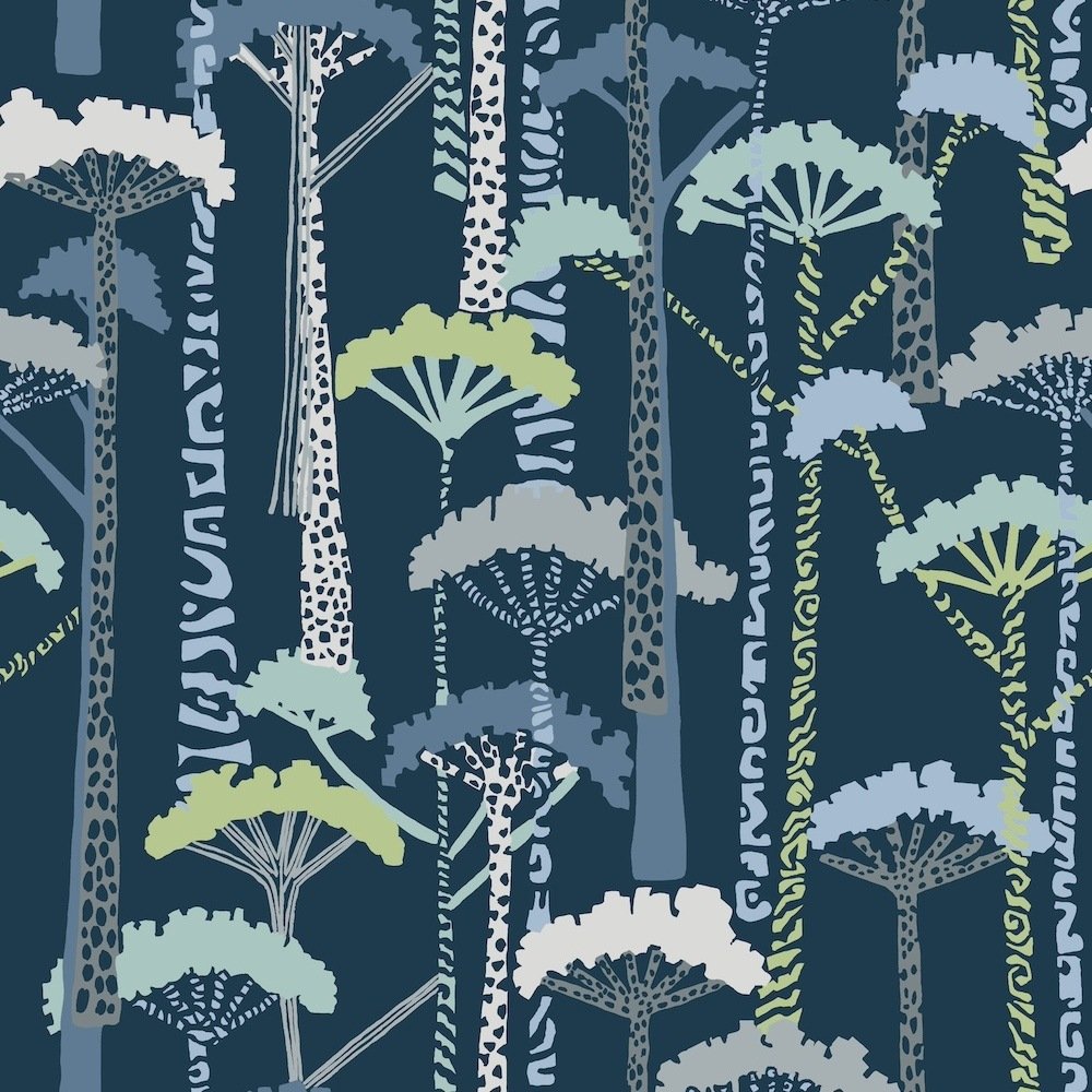 A Street Prints Unify Indigo Wallpaper