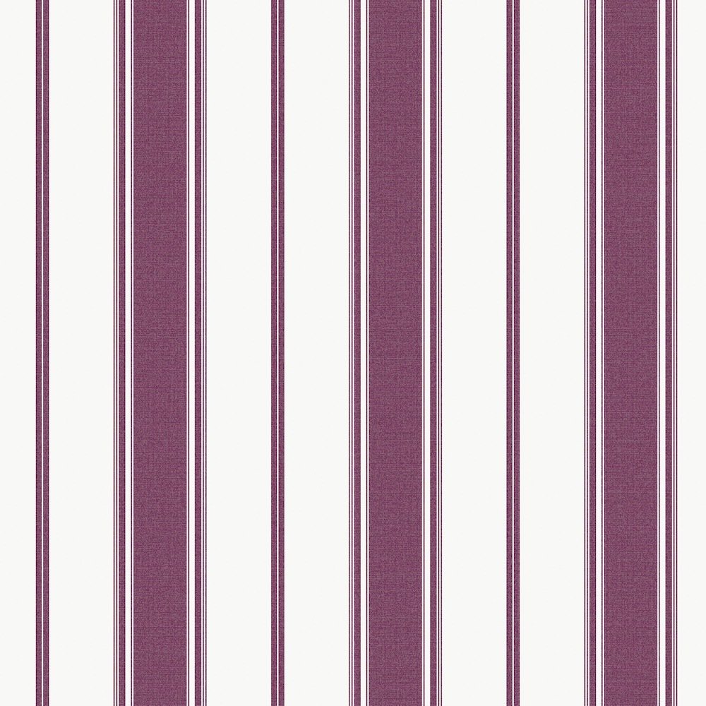 Galerie Heritage Stripe Plum Wallpaper