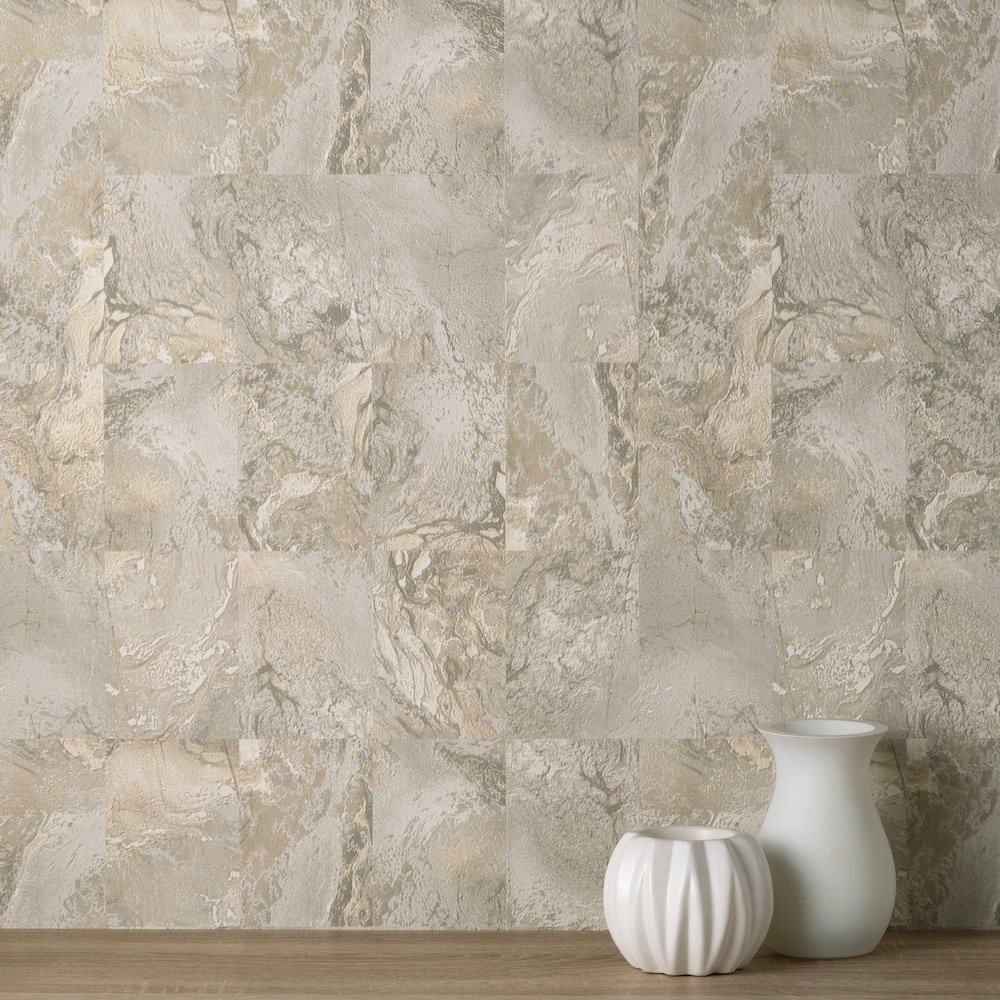 Vymura Savona Marble Tile Natural Wallpaper M95640