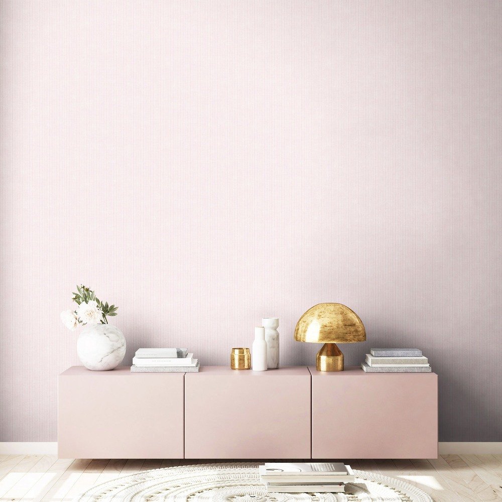 Galerie Pinstripe Motif Pink Wallpaper