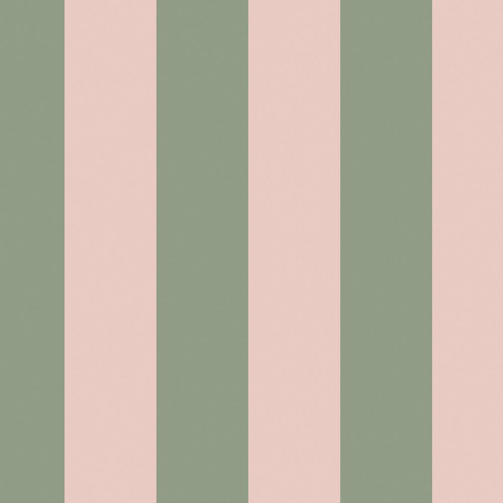 Cath Kidston Canopy Stripe Green & Pink Wallpaper