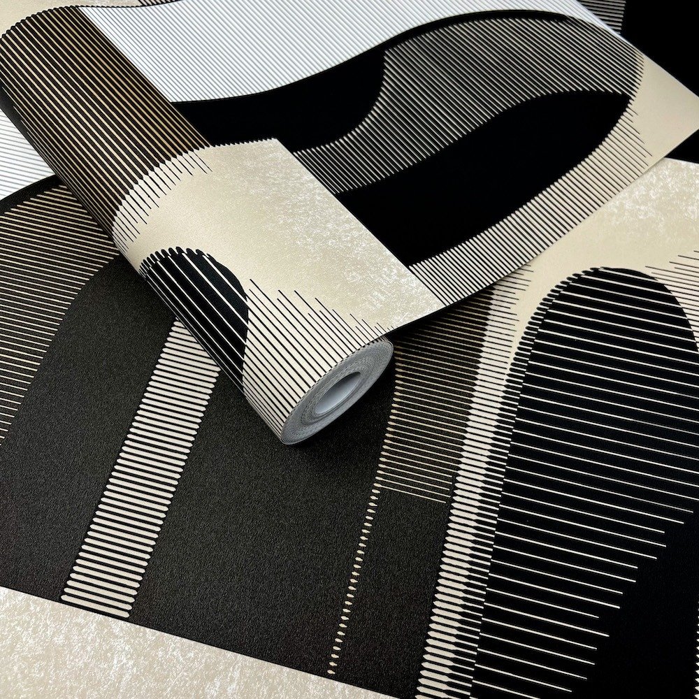 Grandeco Ada Black Wallpaper A63301