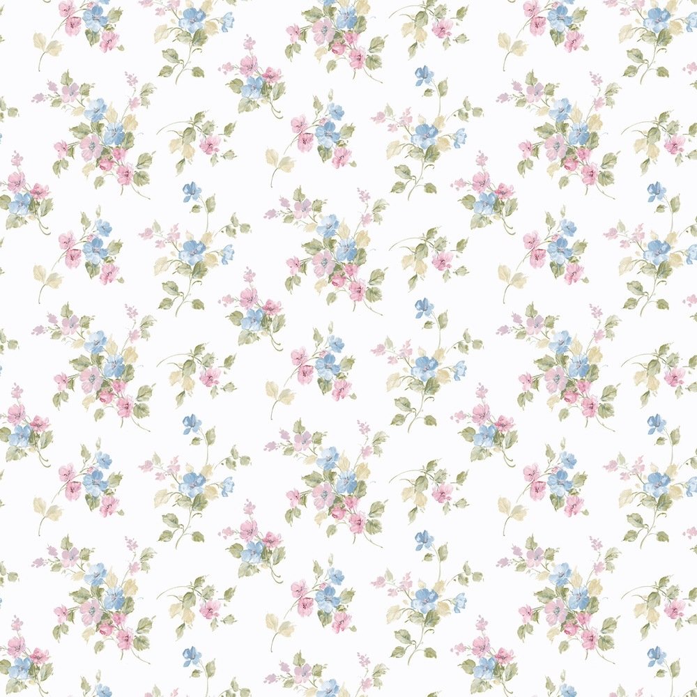 Galerie Pretty Prints Blossom Mini Cream / Pink / Green / Blue Wallpaper