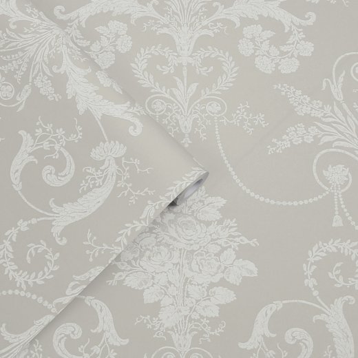 Laura Ashley Josette Dove Grey & White Wallpaper 113385 Laura Ashley Josette Dove Grey & White Wallpaper 113385