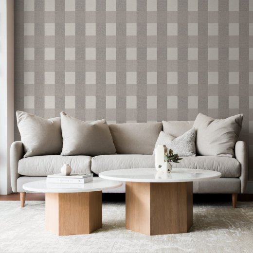 Muriva Opulent Check Grey Wallpaper 190101