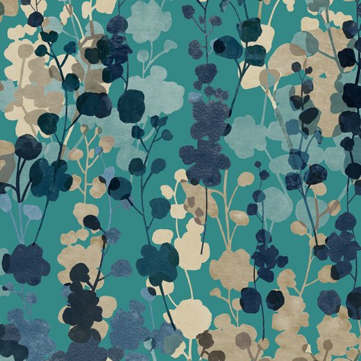ohpopsi Blossom Blue Natural Wallpaper JRD50124W