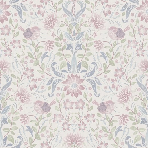 Galerie Floral Bird Motif Black Wallpaper